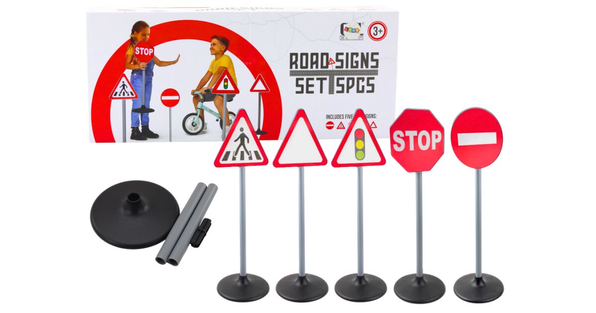 Set de avertizare Indicatoare rutiere educative 5 buc 70cm | Pepita.com