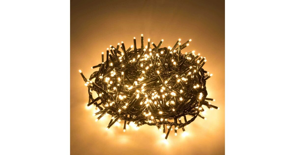 50 méteres BIG led Karácsonyi fényfűzér, Égősor Melegfehér Nagy ...