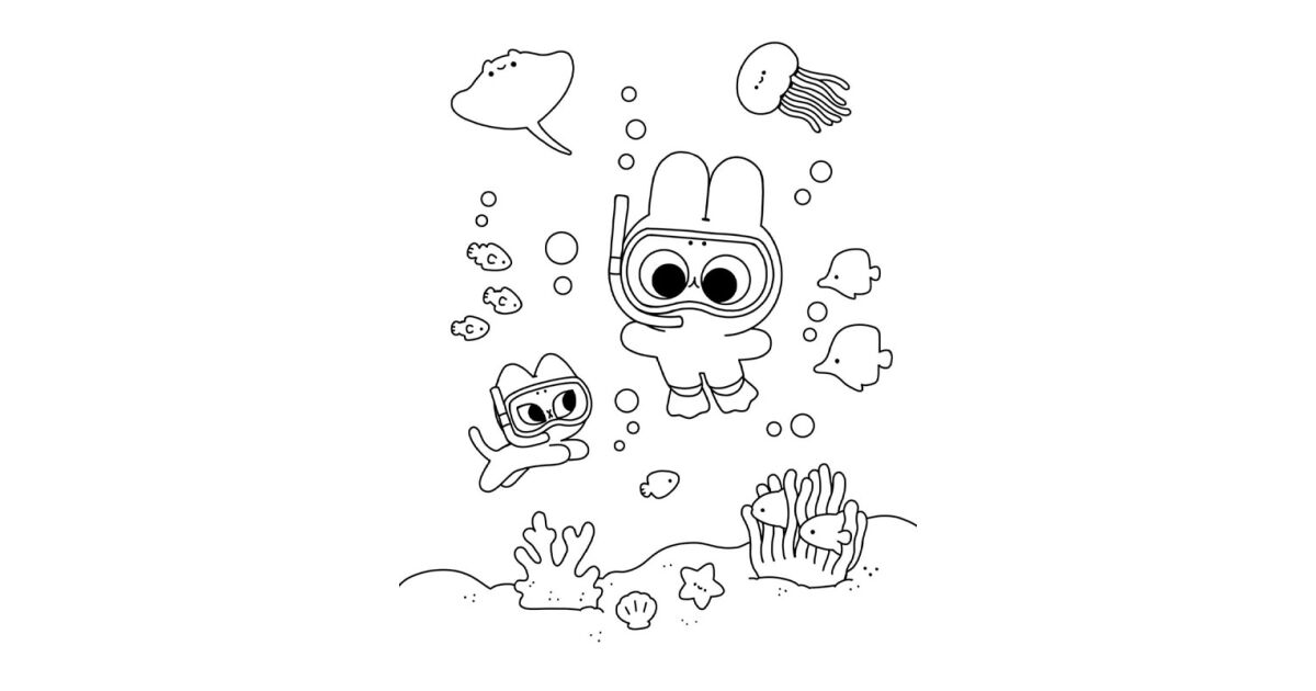 Official Pocket Peaches Coloring Book: Cozy Coloring and Cute Stickers | Pepita.com