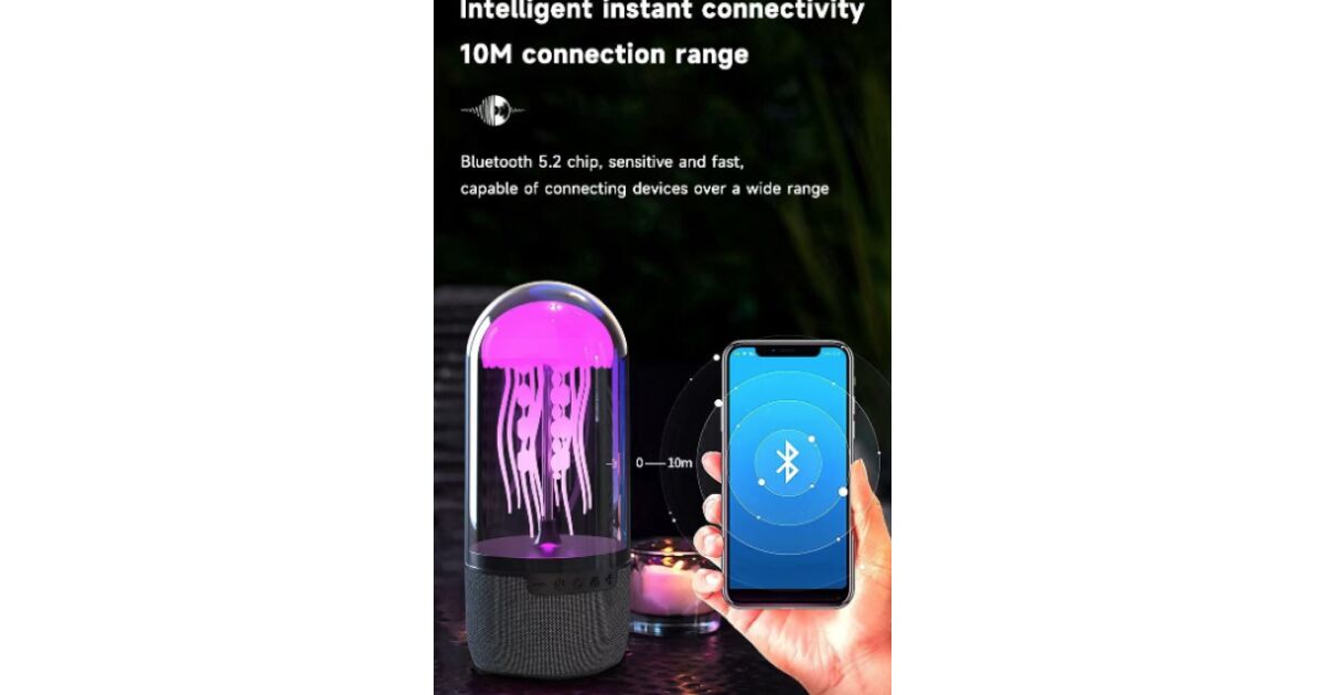 Boxa portabila cu design meduza efecte de iluminare 7 culori bluetooth ...