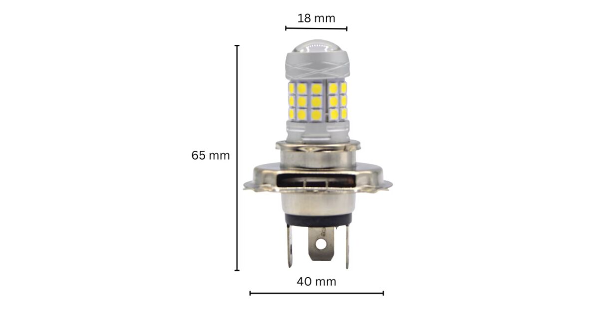 Set 2 becuri auto H4 cu 42 LED SMD 120W 6000k 12/80V doua faze lupa ...