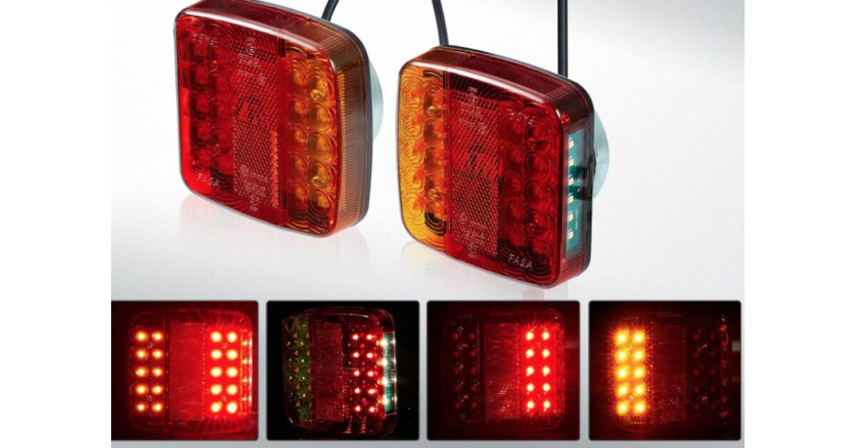Set 2 lampi spate LED magnetice pentru remorca 12V cu cablu | Pepita.com