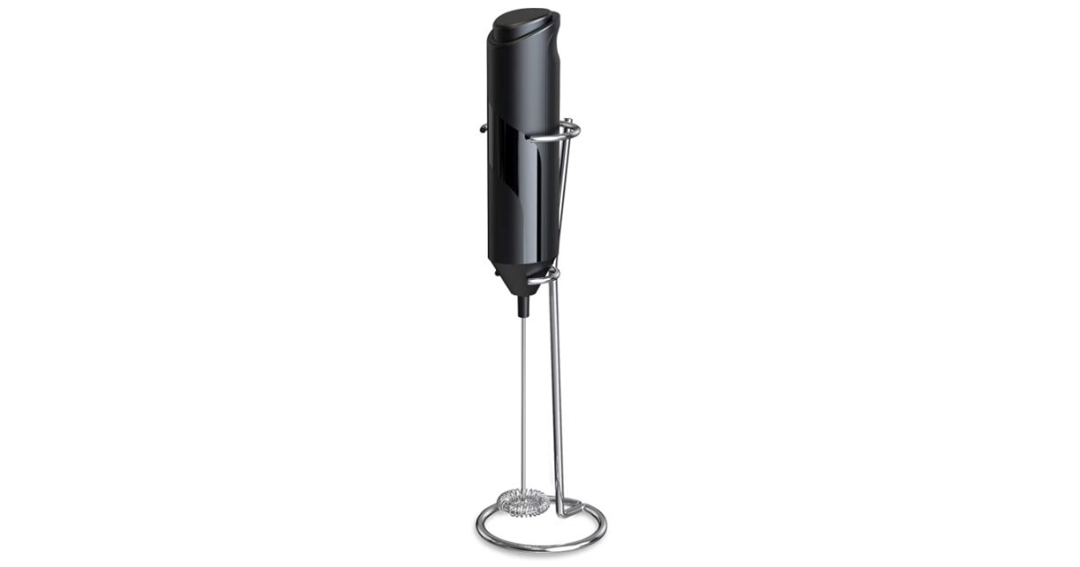 Mixer spuma de lapte negru cu stand vertical ideal pentru cappuccino ...