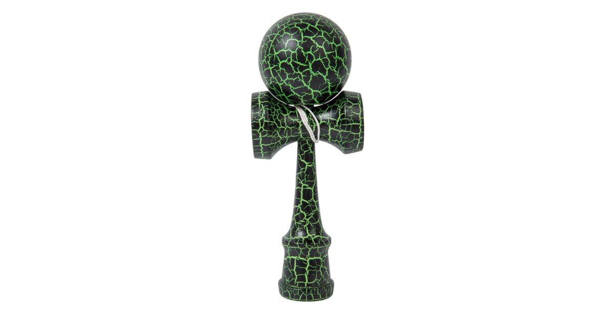 Kendama profesionala din lemn 18 cm model clasic cu design crapat ...