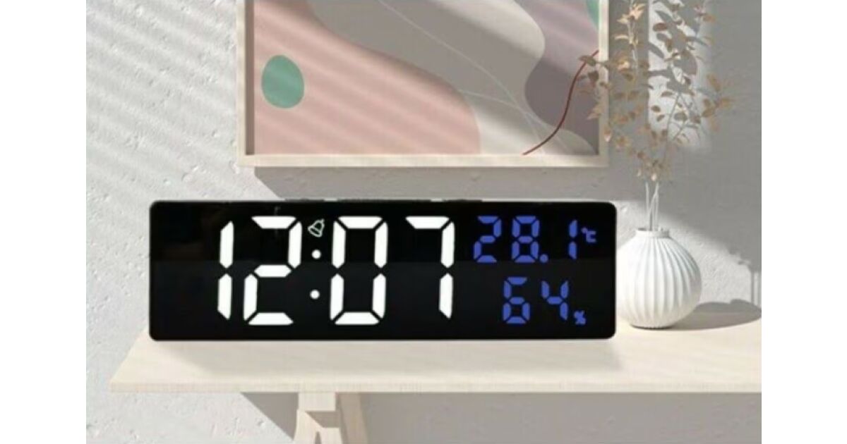 Ceas de Birou Digital cu Termometru si Umiditate Model DS3818l VERDE ...