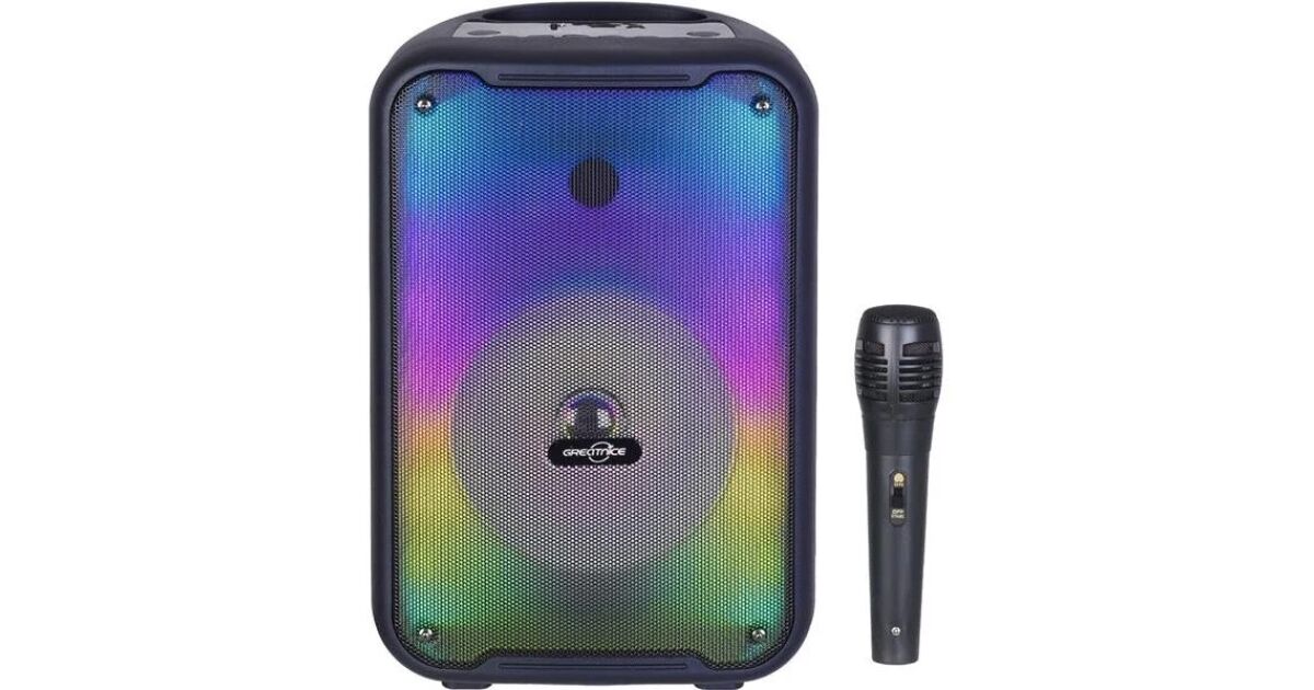 Boxa Portabila GTS-1726 Bluetooth 8 Inchi Lumini LED RGB cu Microfon ...