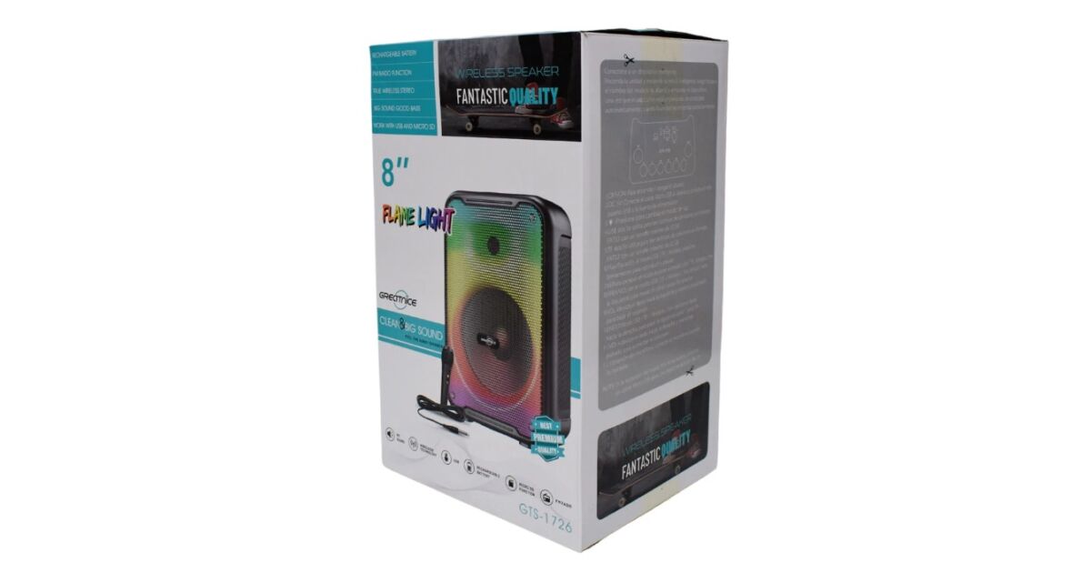 Boxa Portabila GTS-1726 Bluetooth 8 Inchi Lumini LED RGB cu Microfon ...