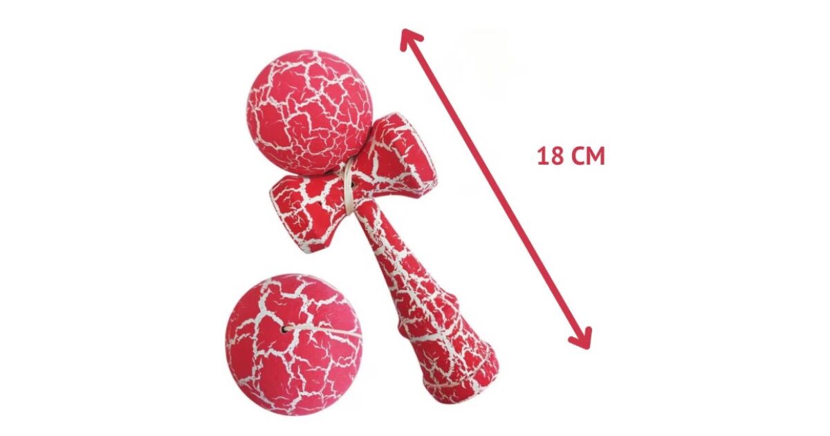 Kendama profesionala din lemn 18 cm model clasic cu design crapat ...
