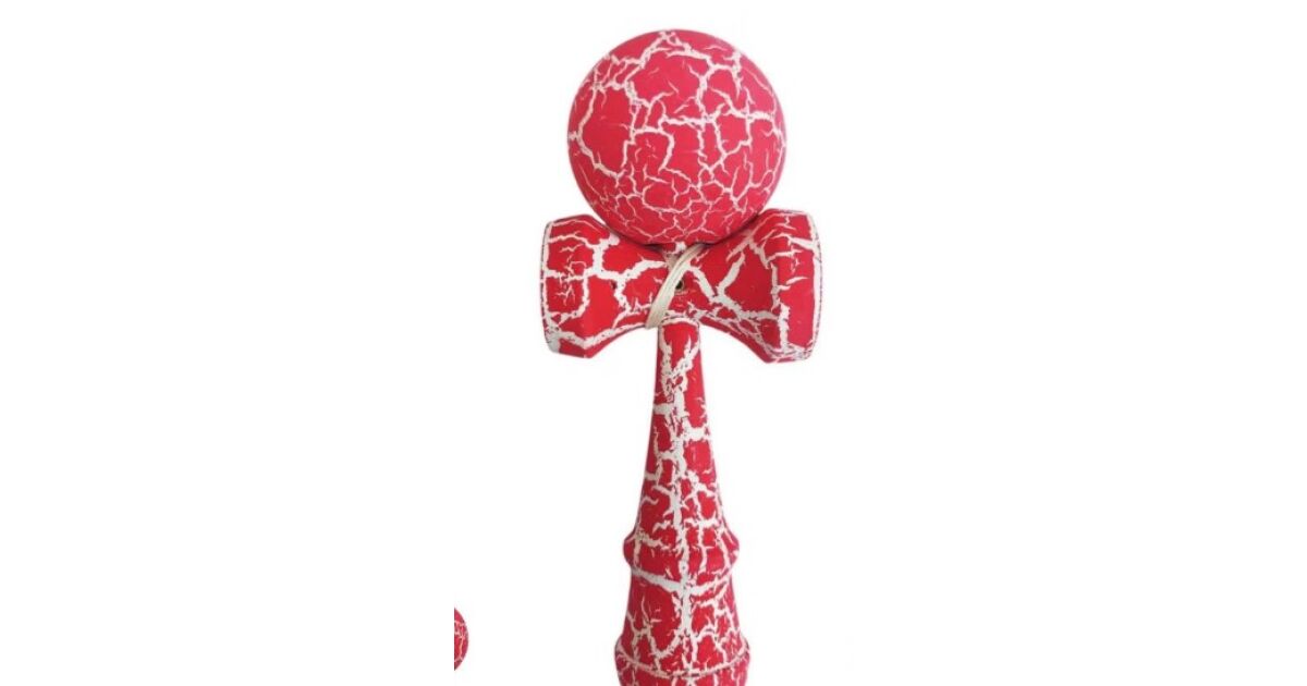 Kendama profesionala din lemn 18 cm model clasic cu design crapat ...