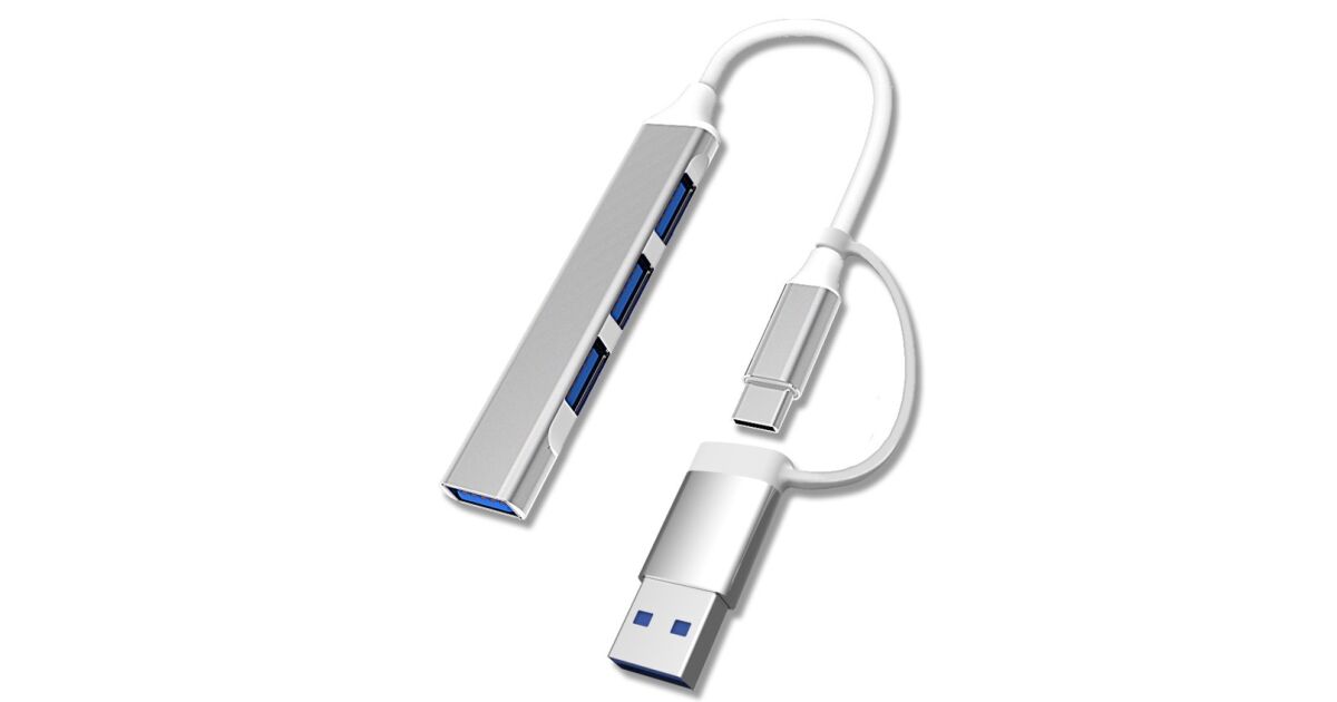 Adaptor Dongle Transfer de date tip C-USB si Splitter cu 4 porturi USB ...