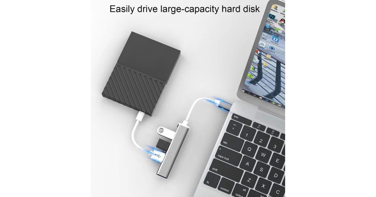 Adaptor Dongle Transfer de date tip C-USB si Splitter cu 4 porturi USB ...