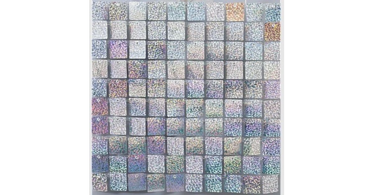 Panou decorativ model patrat cu paiete ARGINTIU cu SCLIPICI 30 x 30 cm ...
