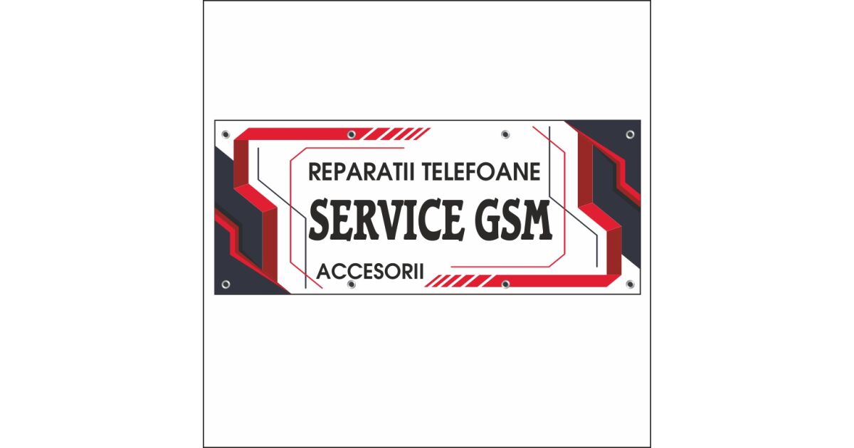 Recenzii: Banner "Service GSM" model 1, 250 x 100 cm | Pepita.com