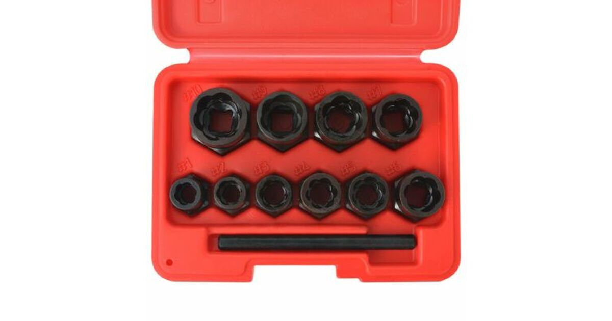 Trusa 11 extractorare șuruburi și piulițe deteriorate din oțel | Pepita.com