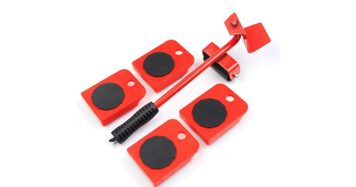 Kit Mutat Mobilier 4 Platforme cu roti si 1 Parghie metalica | Pepita.com