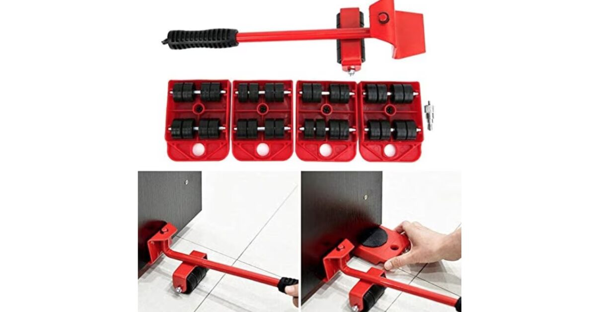 Kit Mutat Mobilier 4 Platforme cu roti si 1 Parghie metalica | Pepita.com