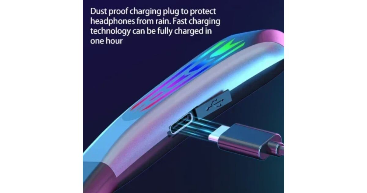 Casti wireless Andowl Q EM20 Bluetooth cu 7 culori LED | Pepita.com