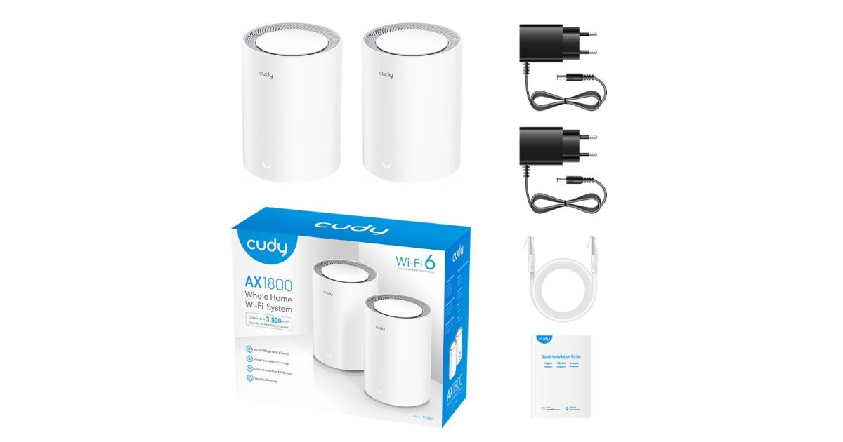 Cudy M3000 AX3000 Mesh WiFi rendszer (2 db) (M3000_W(2-PACK)) | Pepita.hu