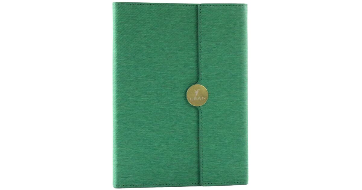 Caiet de birou magnetic A5, cu linie și copertă verde | Pepita.com