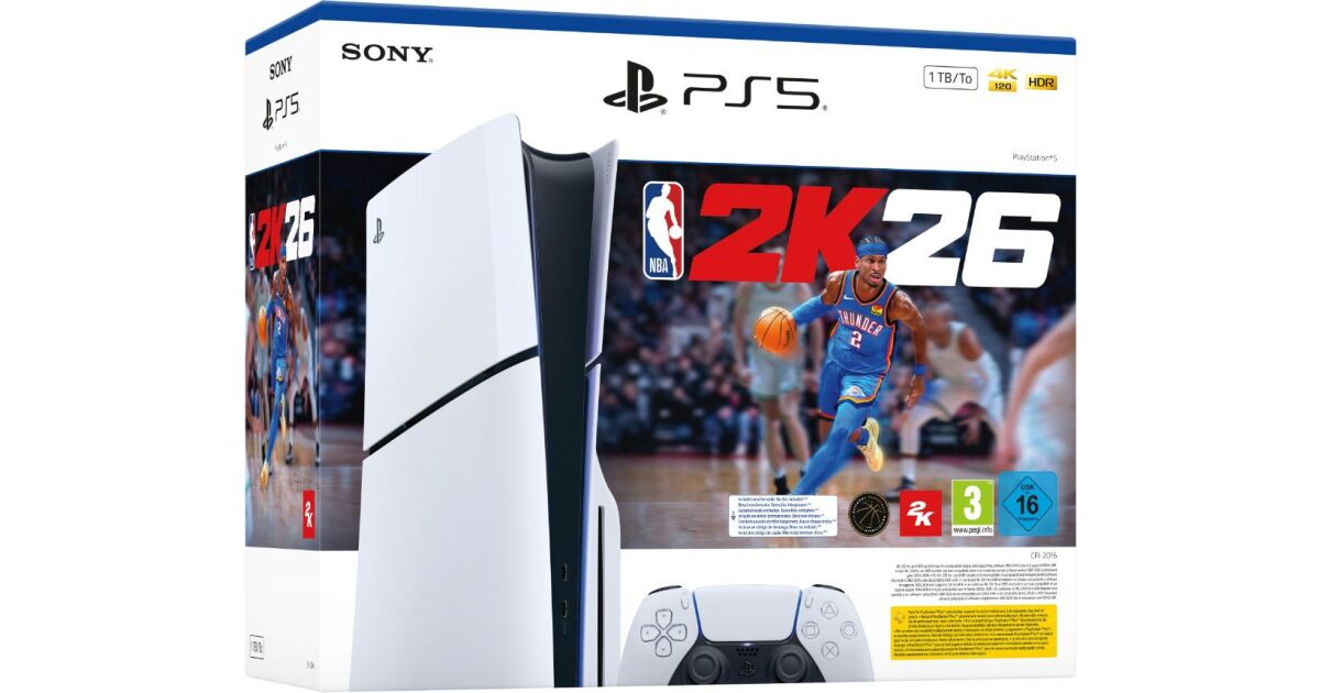 Sony PlayStation 5, Slim, 1TB, Ultra HD Blu-ray, 8K VRR, 120 FPS, Fehér ...
