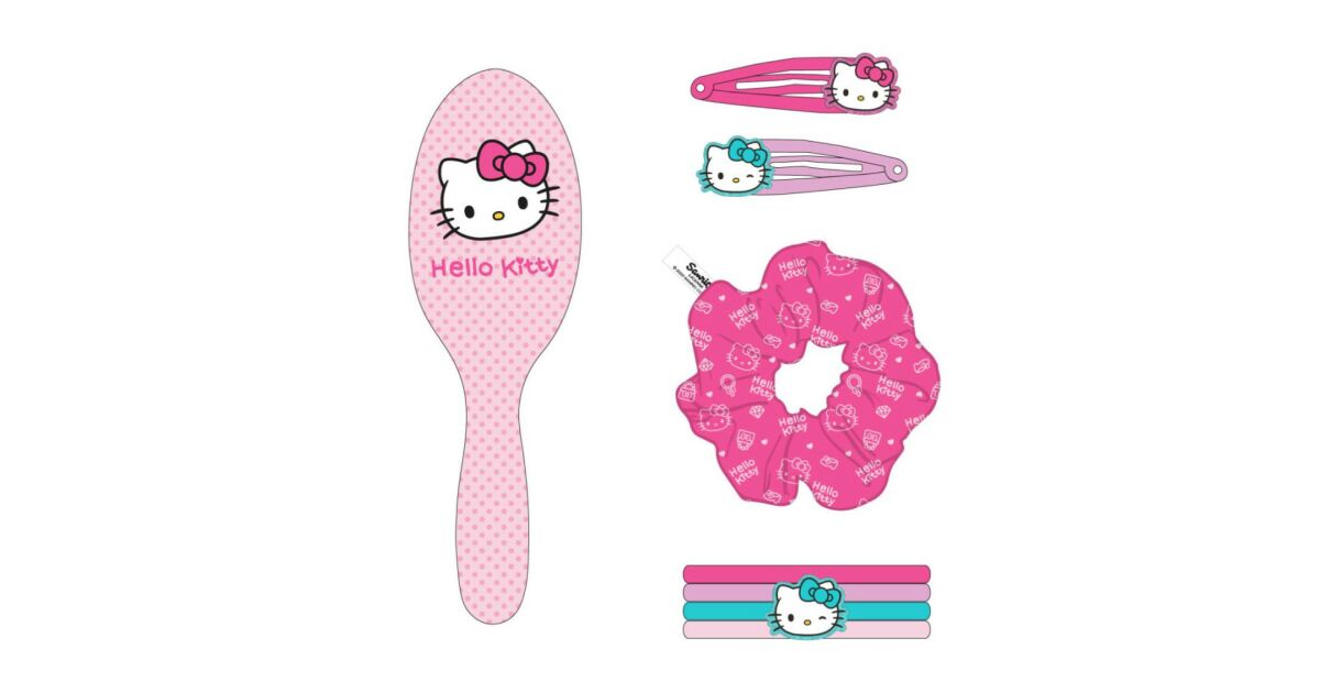 Sada vlasových doplnkov s mašľami Hello Kitty | Pepita.com