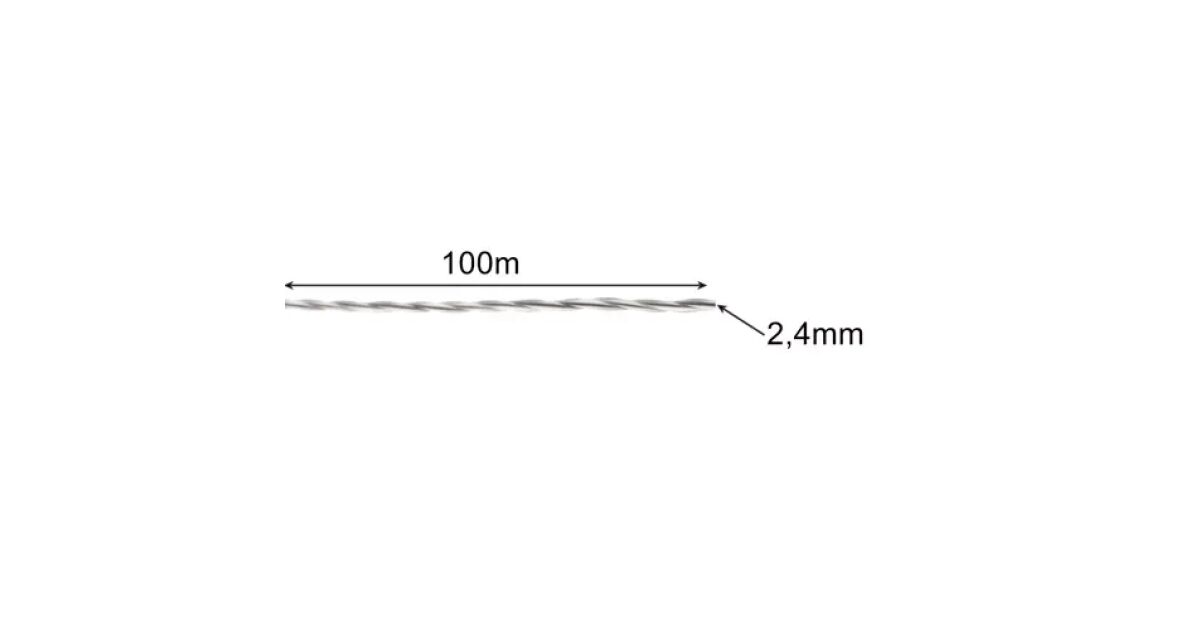 Fir de tăiat iarbă profesional întărit, Patrat, 2,4 mm x 100 m, Negru ...