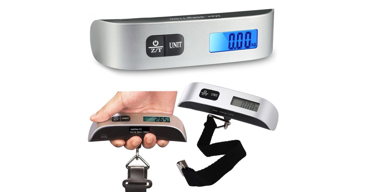 Cântar digital pentru bagaje cu capacitate de 50 kg, ecran LCD și ...
