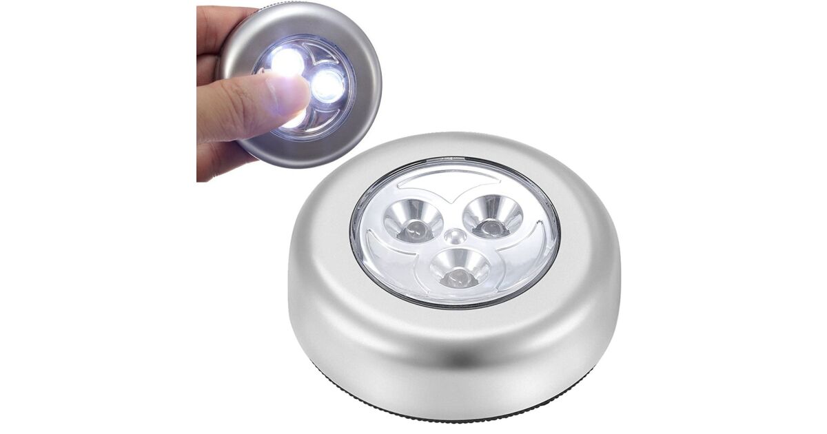 Lampă LED autoadezivă cu senzor tactil pentru dulapuri, 3 diode LED ...