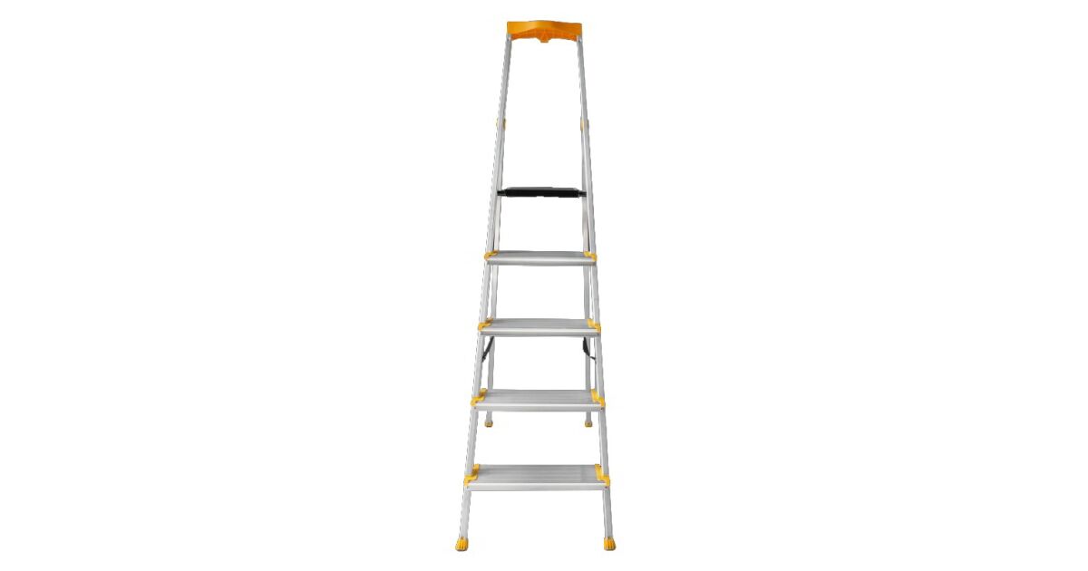 Scară profesională din aluminiu DRABEST MAX 5 (4+1) trepte, pliabilă ...