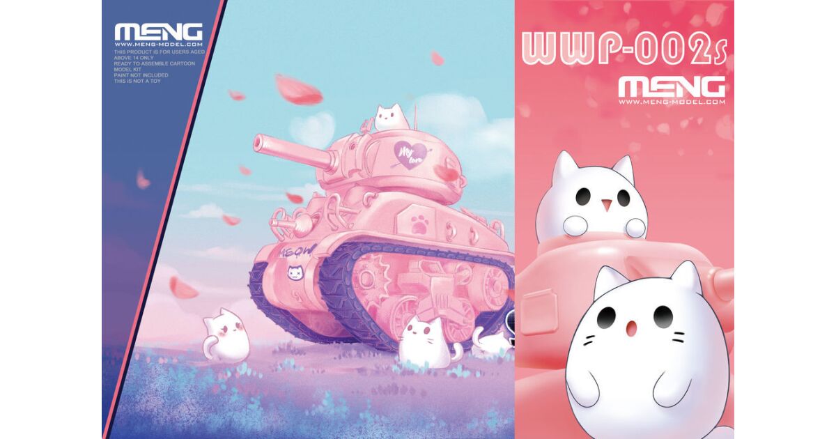 Meng M4A1 Sherman (CartoonModel,pink color incl.resin cartoon kitten ...