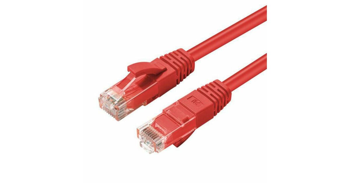 Cablu de rețea MicroConnect U/UTP CAT5e 10M roșu PVC neecranat, PVC ...