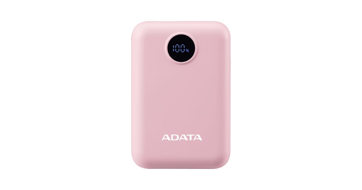 A-Data C100 Powerbank USB-A + Type-C / 10000mAh 20W - Rózsaszín | Pepita.hu