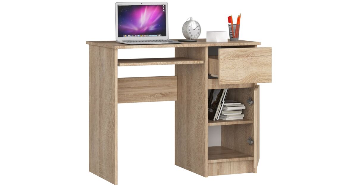 Birou computer PIKSE cu sertar, dulap si polita glisanta pentru ...