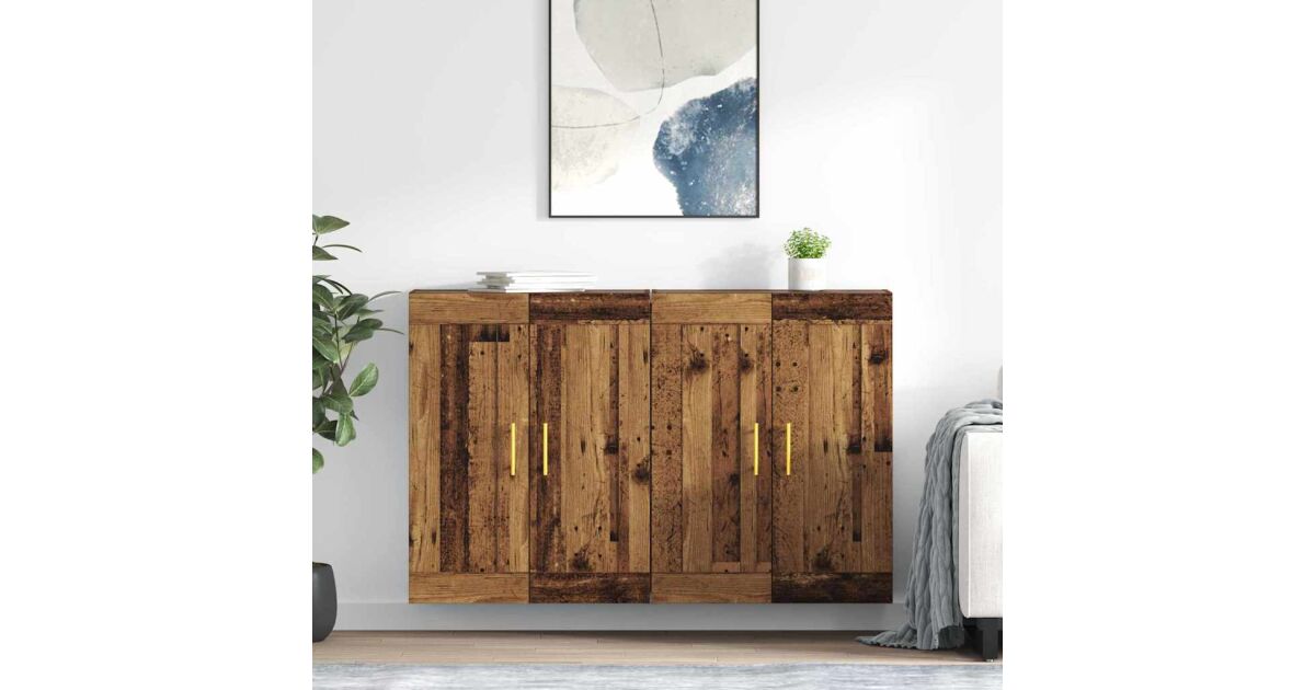 vidaXL Fali szekrény 2 pcs Öreg fa 69,5 x 34 x 90 cm Faanyag | Pepita.hu