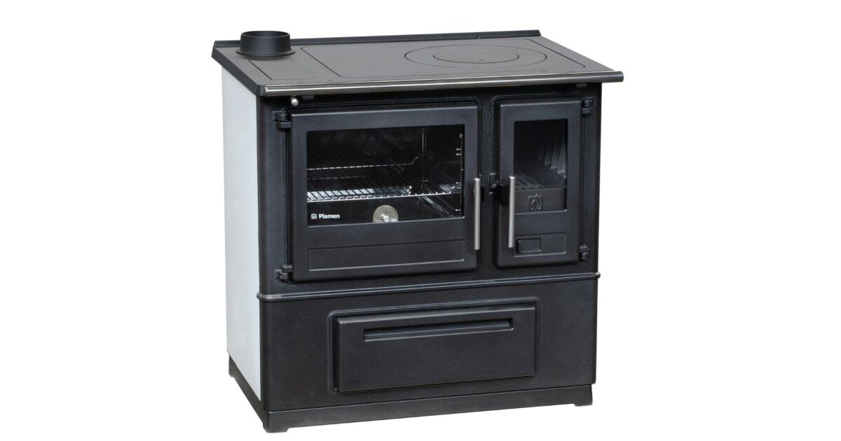 Soba de gatit SL85 Alb cu plita si cuptor - 8kW - racord stanga ...