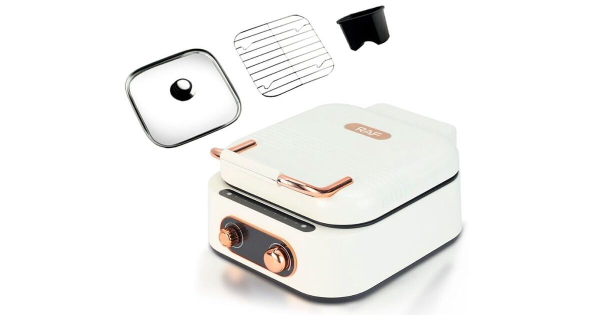 Multicooker RAF 3 In 1 Hot Pot Grill putere 1800W Alb | Pepita.com