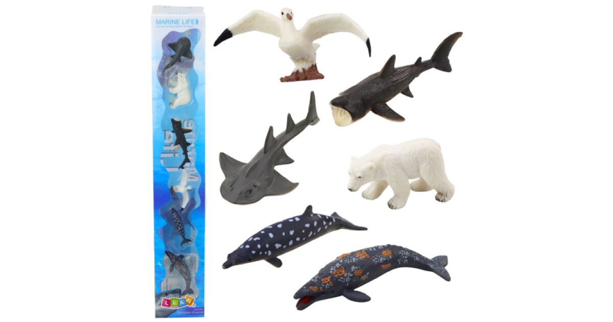 Mini Figurák Szett Tengeri Állatok Parti Sirály Cápa 6-8cm 6db 23309 ...