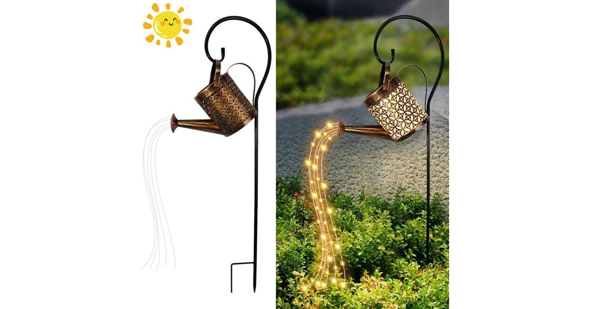 Varázslatos, lebegő locsolókanna alakú kerti dekor lámpa - napelemes ...