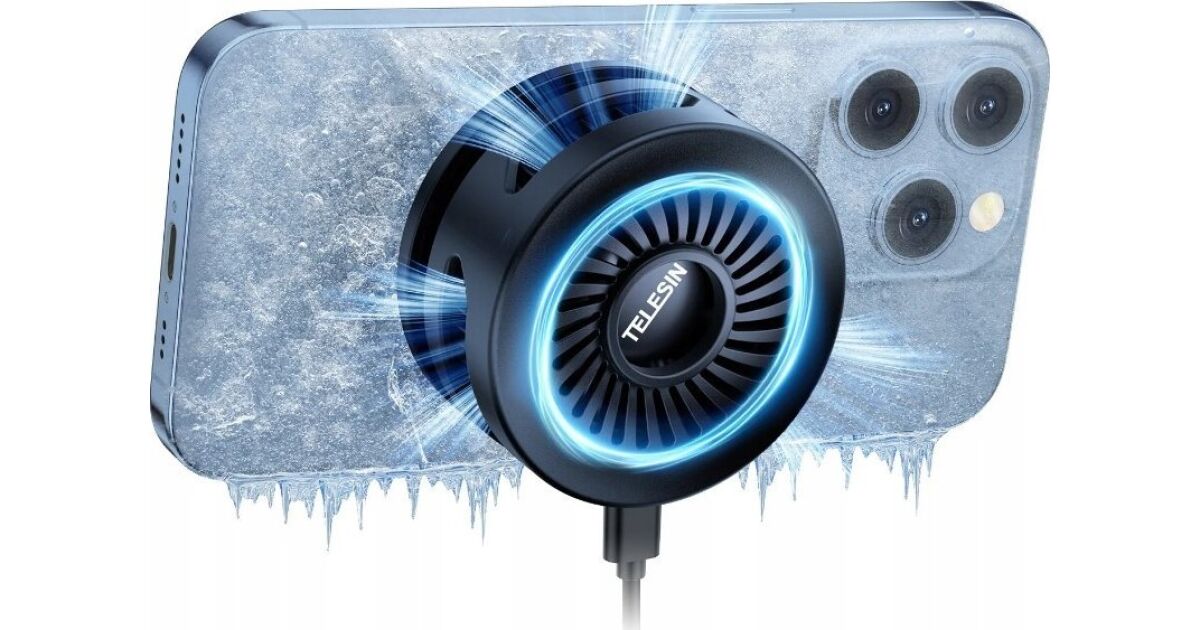 USB ventilátor Telesin Legyező Ventilátor Hűtés Telefonhoz Telefon ...