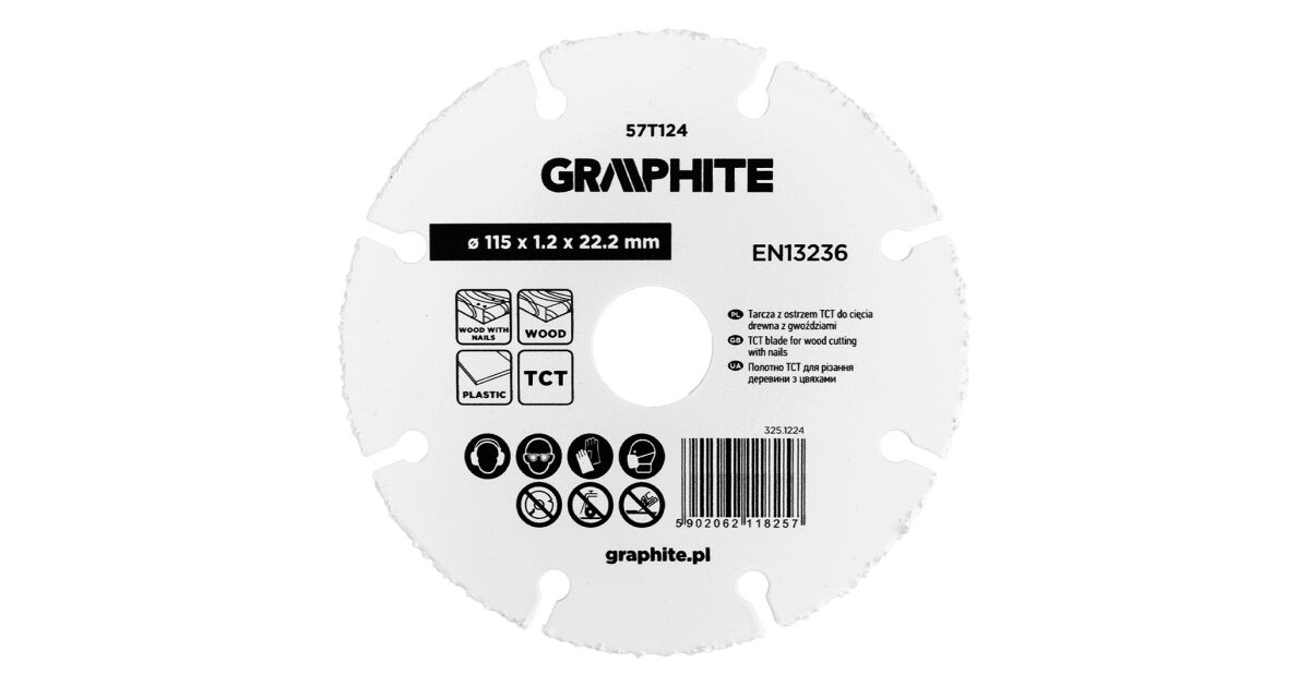 Disc cu lamă TCT pentru tăierea lemnului cu cuie 115 x 1,2 x 22,22 mm ...