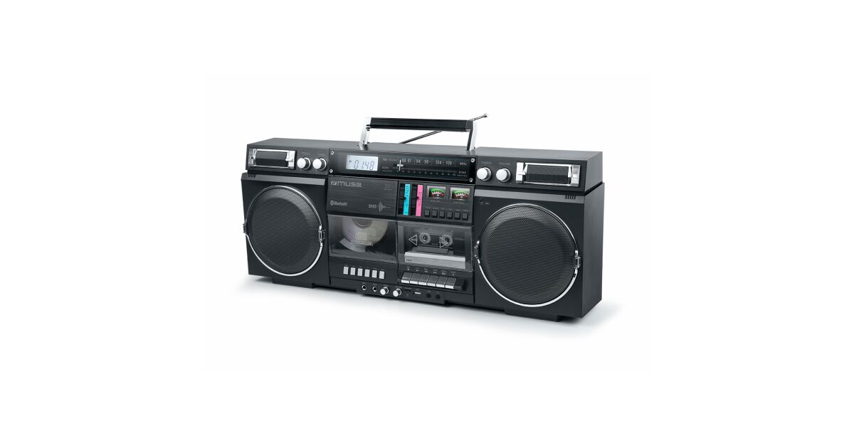 Muse M-380 GB Bluetooth Hordozható CD lejátszó és Kazettás magnó Rádió ...