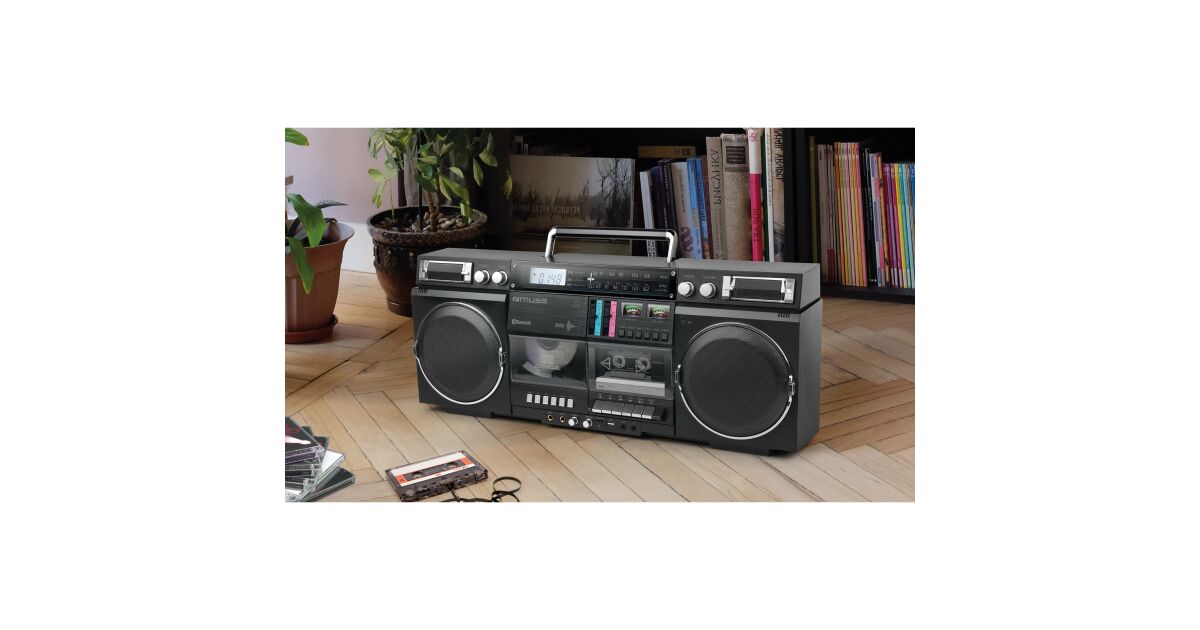 Muse M-380 GB Bluetooth Hordozható CD lejátszó és Kazettás magnó Rádió ...