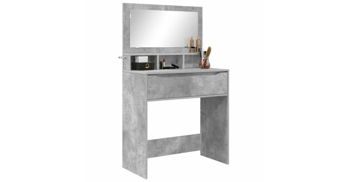vidaXL Mese de toaletă pentru dormitor cu sertar Gri din beton | Pepita.com