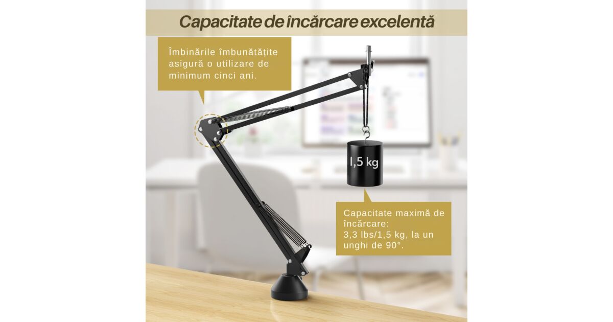 Braț pentru microfon TONOR T10, Ideal pentru Studio, Podcast, Broadcast ...