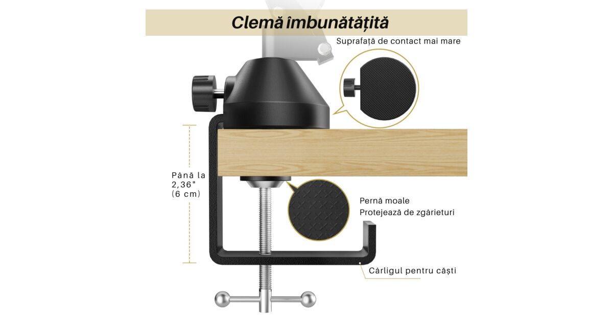 Braț pentru microfon TONOR T10, Ideal pentru Studio, Podcast, Broadcast ...
