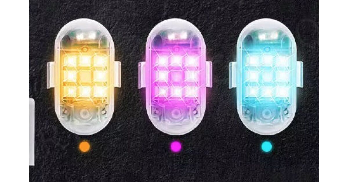 Set 2 mini stroboscope LED Wireless cu magnet acumulator si telecomanda ...