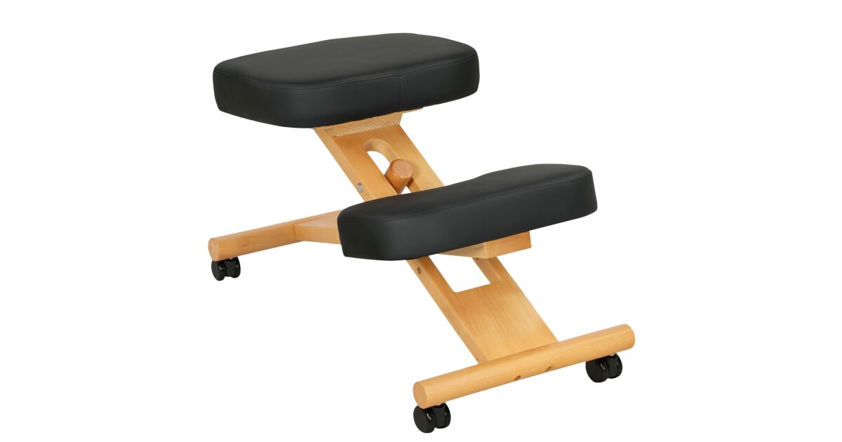 HOMCOM Scaun Ergonomic pentru Genunchi cu Înălțime Reglabilă din Lemn ...
