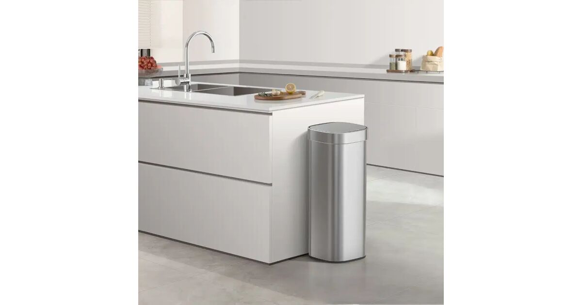 Cos de gunoi push, EKO, Loft, 40 litri, inox mat | Pepita.com