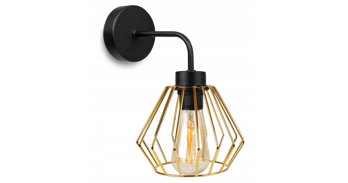 ELEGÁNS RETRO FALI LÁMPA DRÓTTAL, ARANY LOFT | Pepita.hu