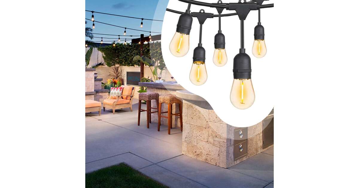 Dekor égősor, 20 db E27 LED lámpával – 10 méteres (BB-15614) | Pepita.hu